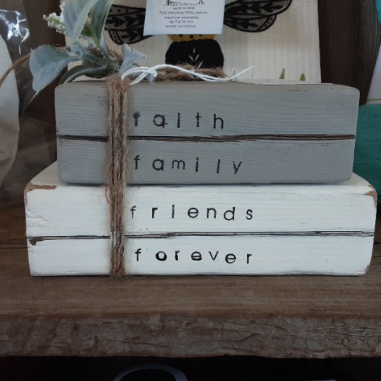 Wooden Book Stack | Welcome!